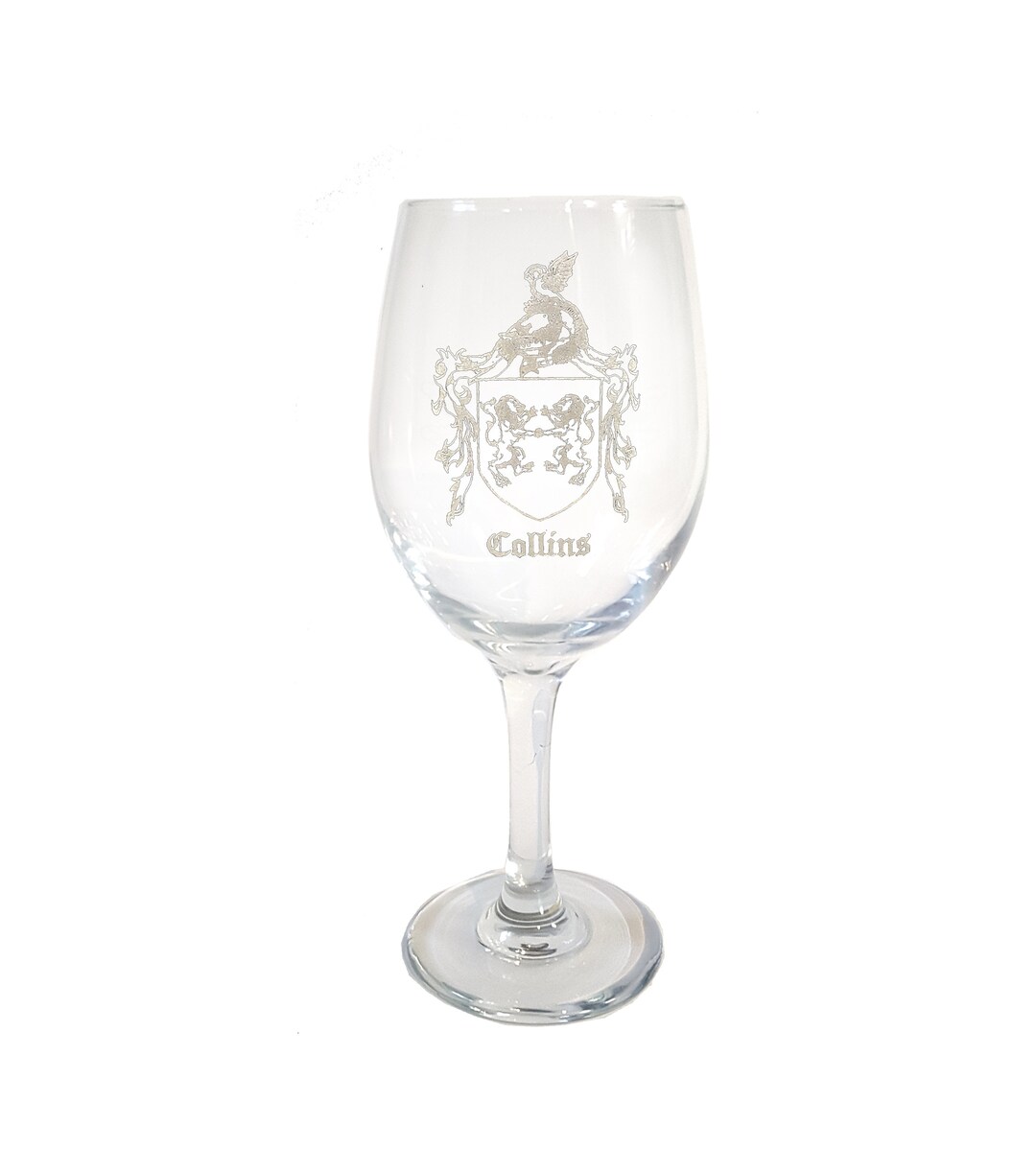 Collins Family Irish Coat of Arms Clear Wine Glass 18oz - Free ...