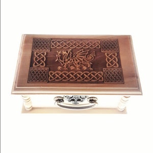 Dragon Latched Wooden Box : Free Engraved Personalization Celtic Welsh ...