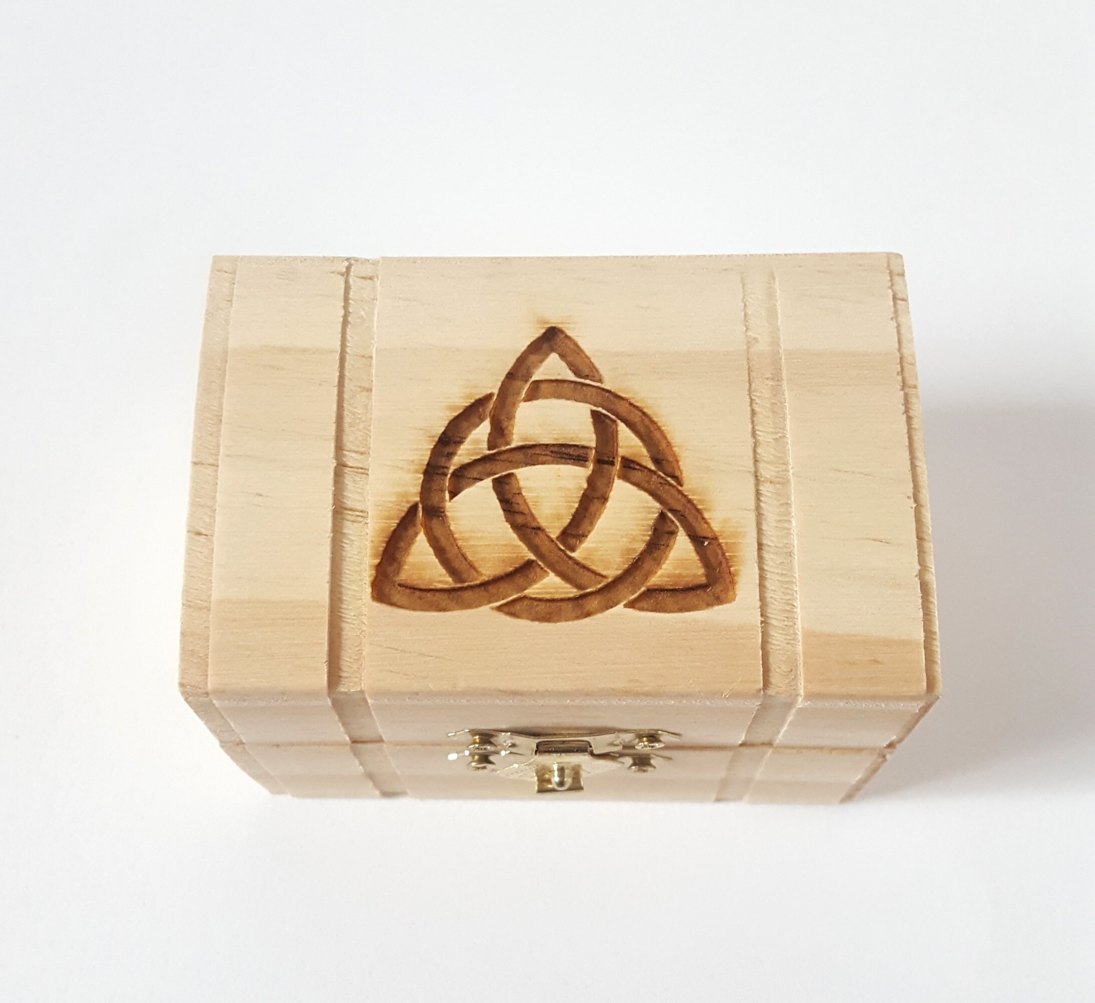 Trinity Celtic Knot Small Wooden Box Free Engraved - Etsy