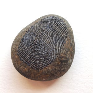 Custom Made Fingerprint Worry Stone, Free Engraved Personalization ...