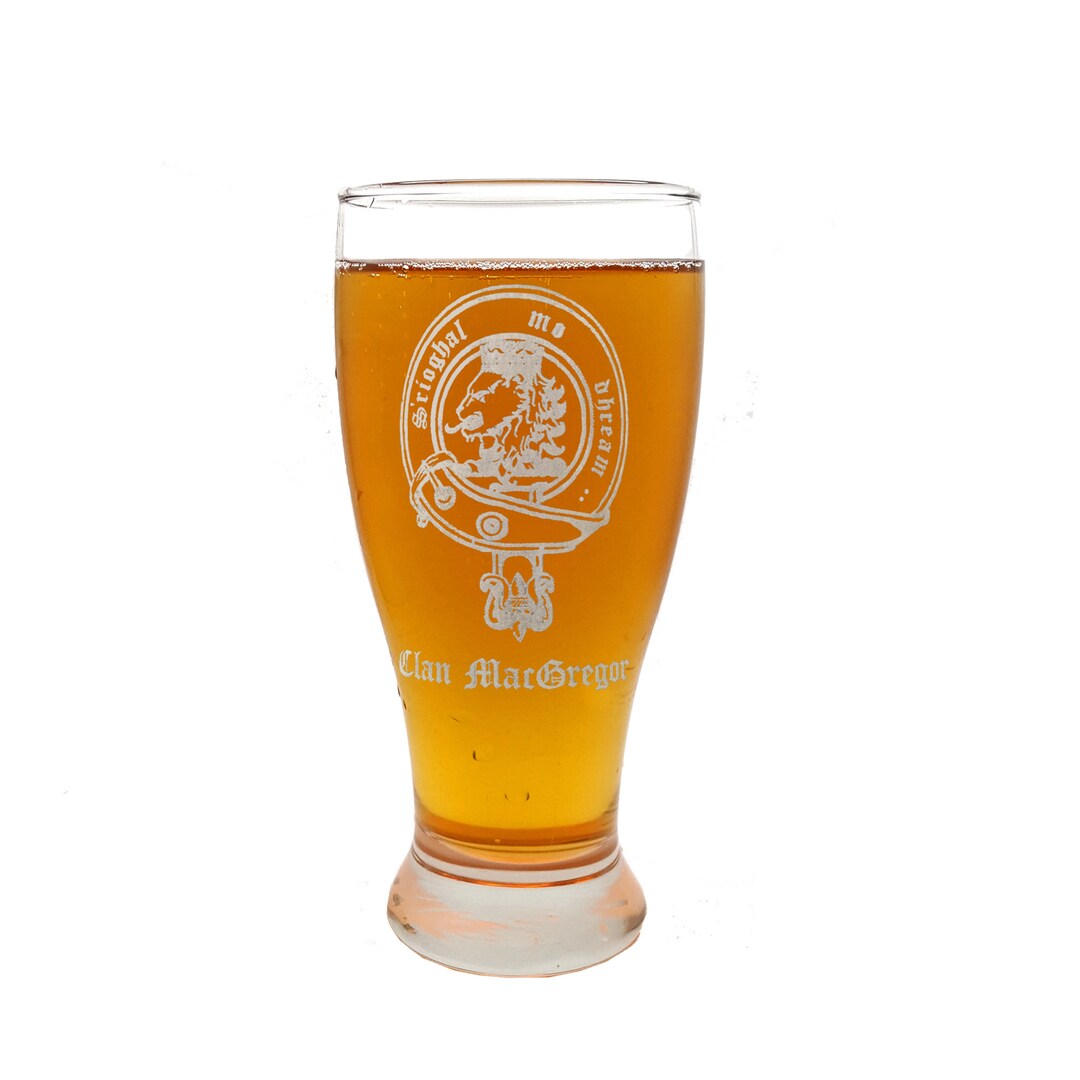 Macgregor Scottish Clan Crest Pint Glass - Free Personalized Engraving ...