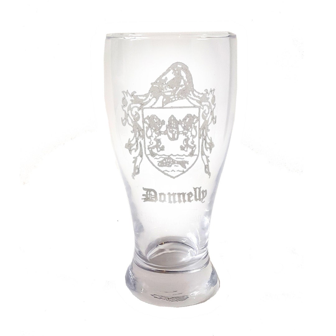 Donnelly Irish Coat of Arms Pint Glass - Free Personalized Engraving ...