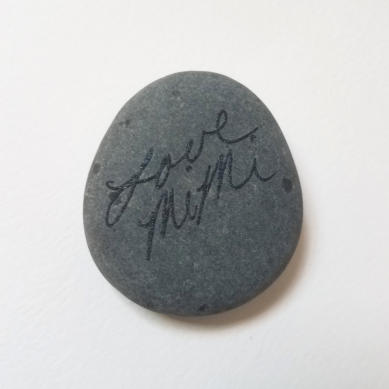 Actual Handwritten Signature Worry Stone, Custom Made Engraved Funeral ...