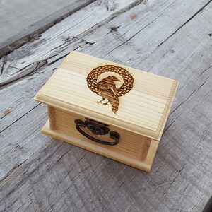 Celtic Raven Wooden Box : Free Custom Engraving - Etsy