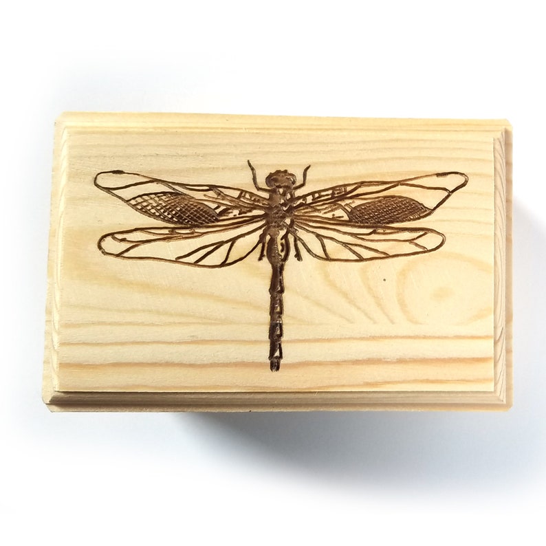 Dragonfly Latched Wooden Box : Free Engraved Personalization - Etsy