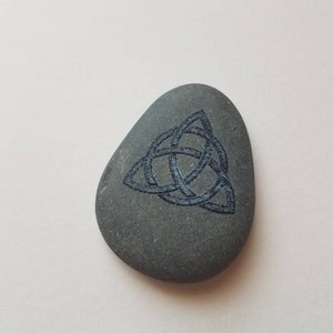 Trinity Knot Engraved Worry Stone, Free Personalized Engraving, Celtic ...