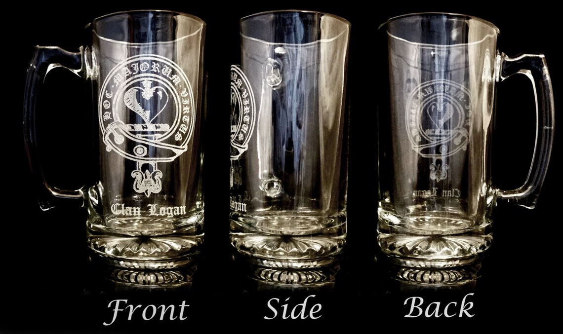 Clan Logan Scottish Crest Stein: Free Shipping & Personalized Engraving ...