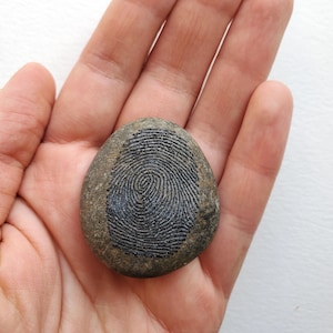 Custom Made Fingerprint Worry Stone, Free Engraved Personalization ...