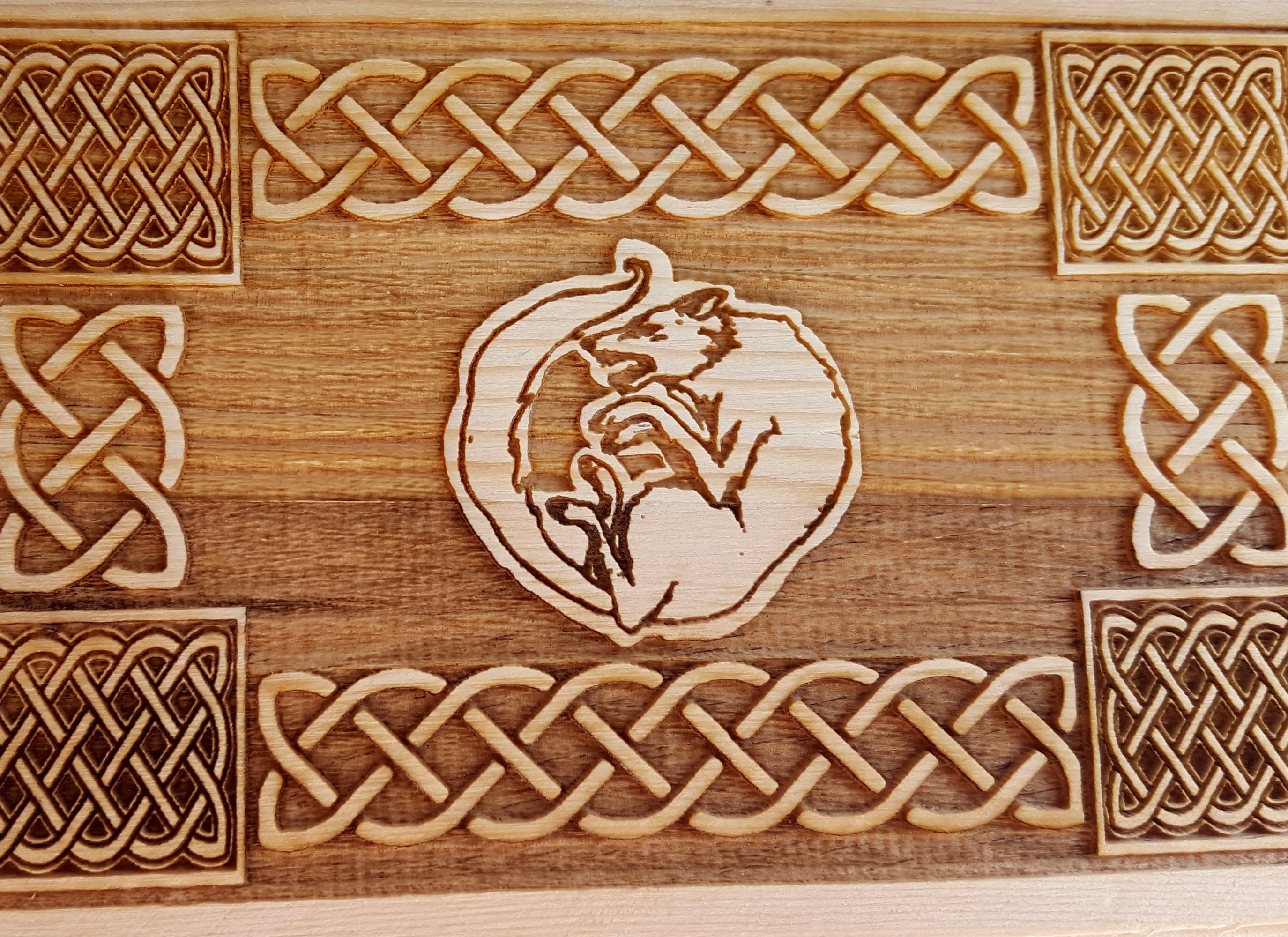 Celestial Wolf Celtic Knot Latched Wooden Box : Free Engraved ...