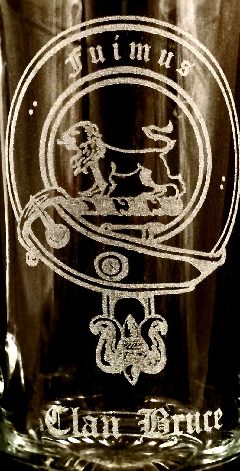 Clan Bruce Scottish Crest Stein Set of 4 - Free Shipping & Personalized ...