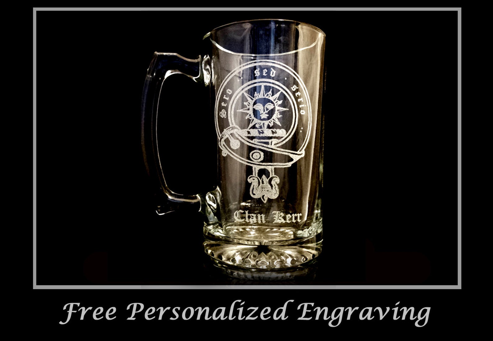 Clan Kerr Scottish Crest Stein Set of 4: Free Shipping & Personalized ...