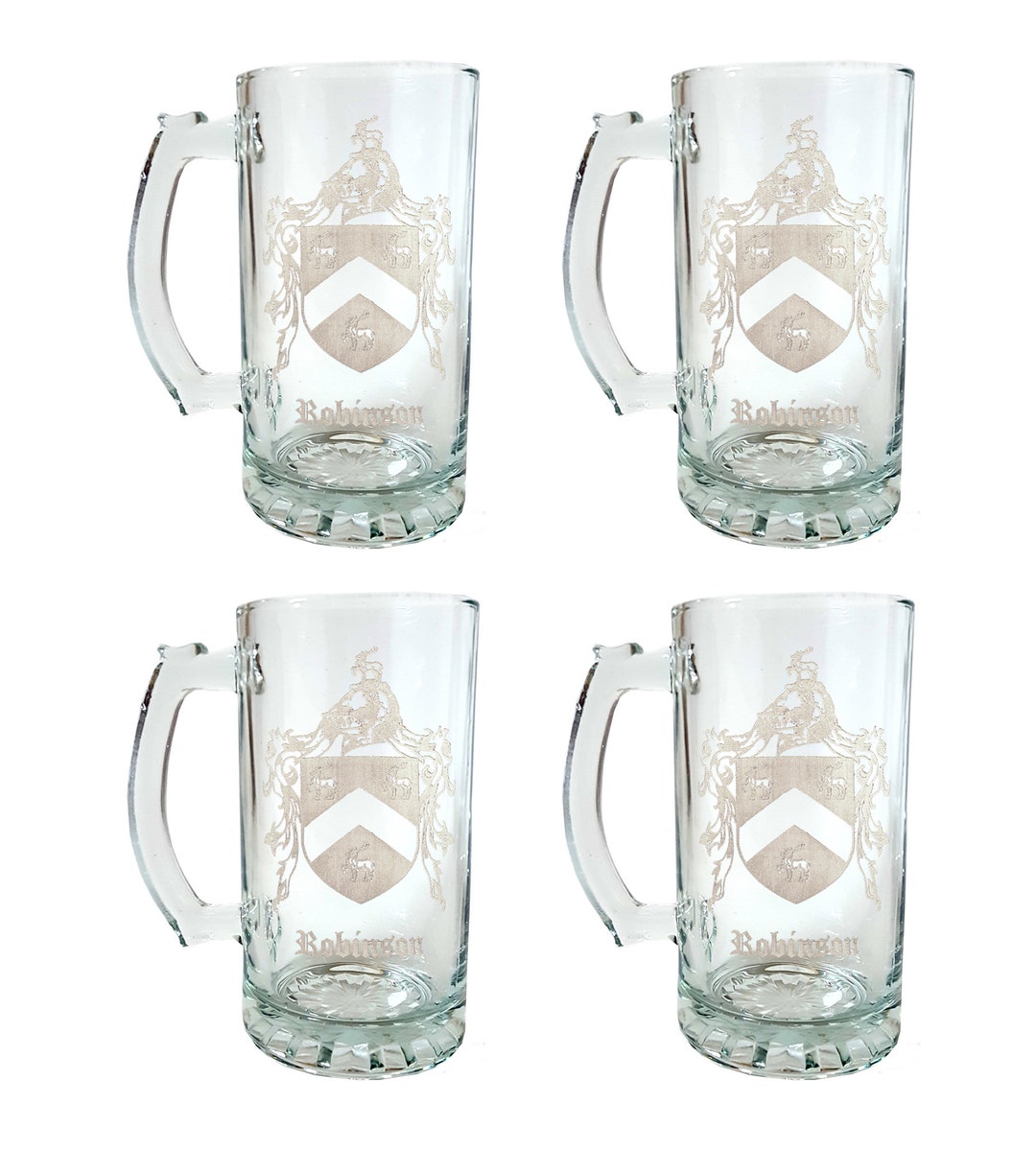 Robinson English Family Coat of Arms 26oz Beer Stein Set of 4: Free ...