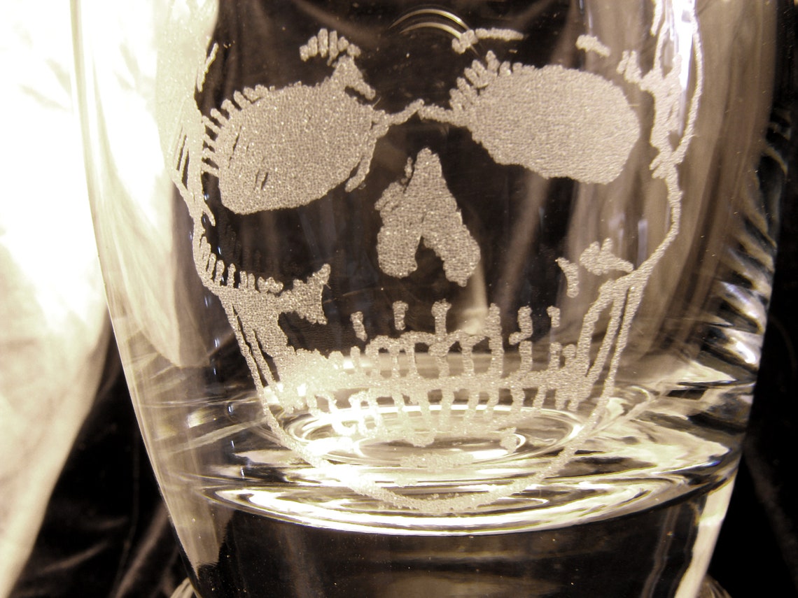 Skull Lowball Rocks Glass 10 Oz: Free Personalization Gothic - Etsy