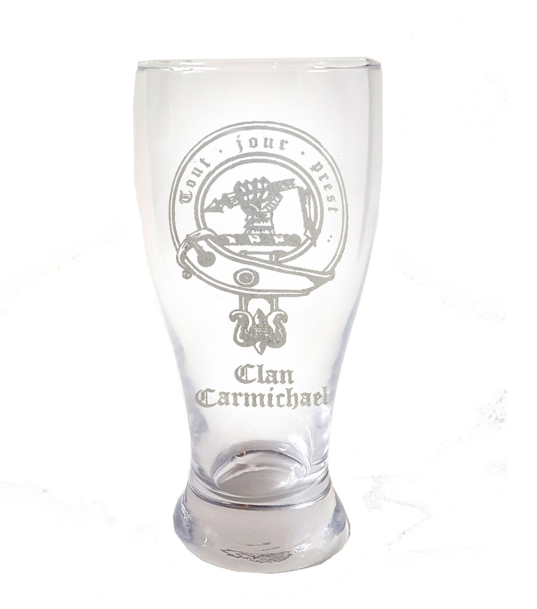 Carmichael Scottish Clan Crest Pint Glass - Free Personalized Engraving ...