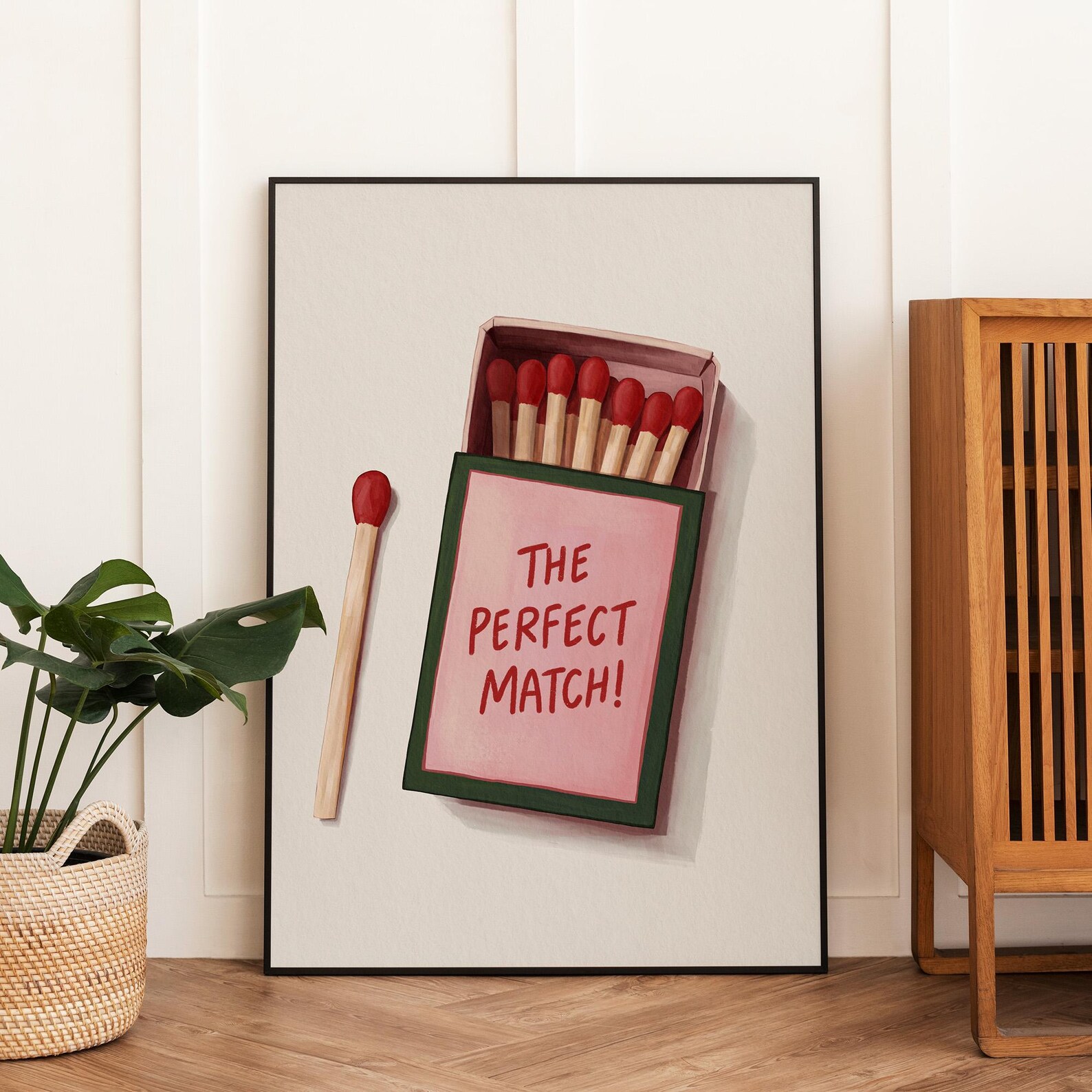 The Perfect Match Printable, Matchbox Wall Art, Valentine Poster, Retro ...