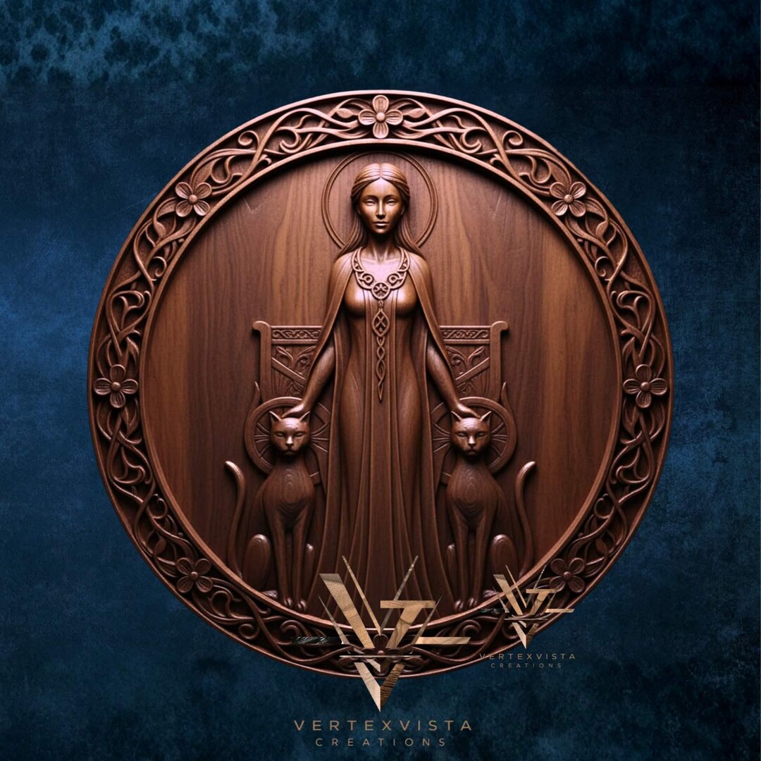 Freya Goddess STL File for CNC Router | Norse Mythology Relief | Pagan ...