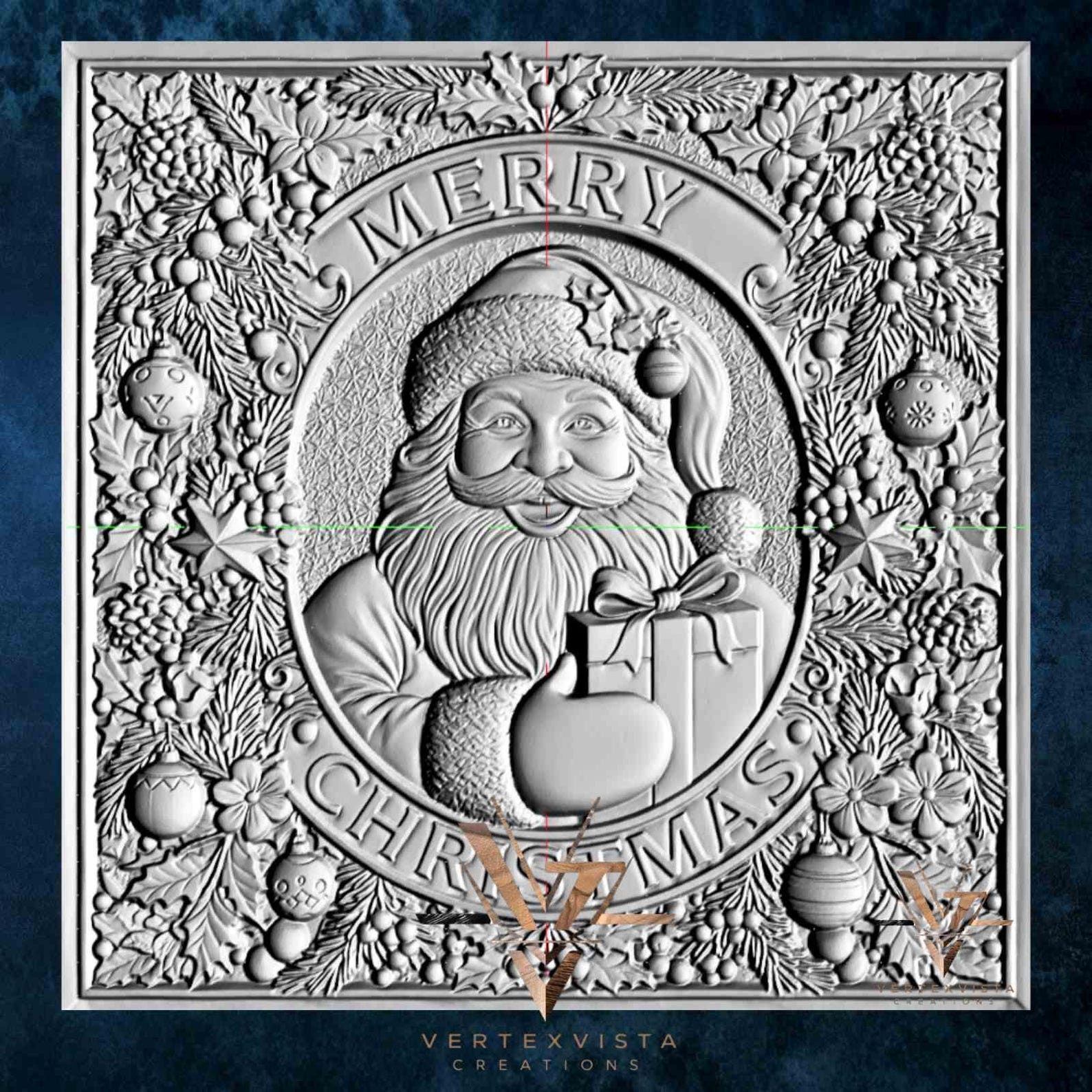 Santa Claus STL Relief Model – 3D Christmas CNC Carving File – Festive ...