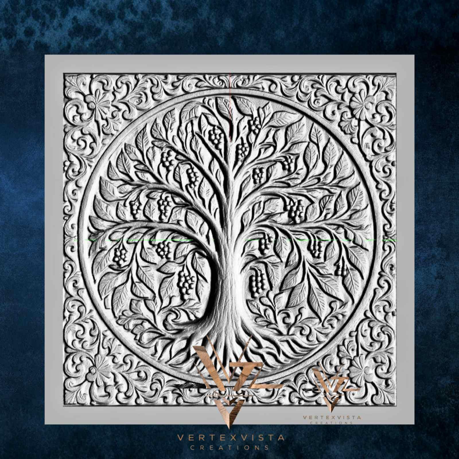 Tree of Life STL | CNC Router Bas Relief Panel | Wood Carving File ...