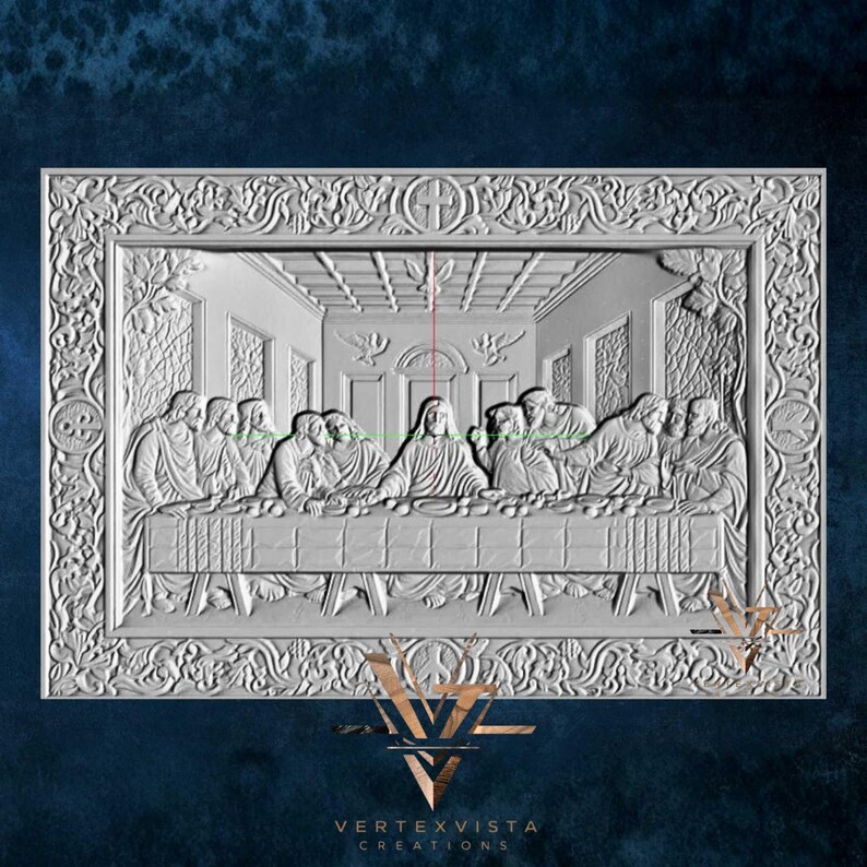 Last Supper STL Relief • Christian CNC Wall Art • Jesus Apostles Bas ...