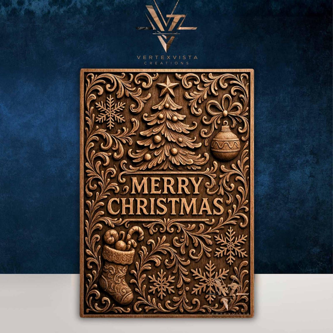 Merry Christmas STL File – 3D CNC Relief Panel With Tree & Ornaments ...