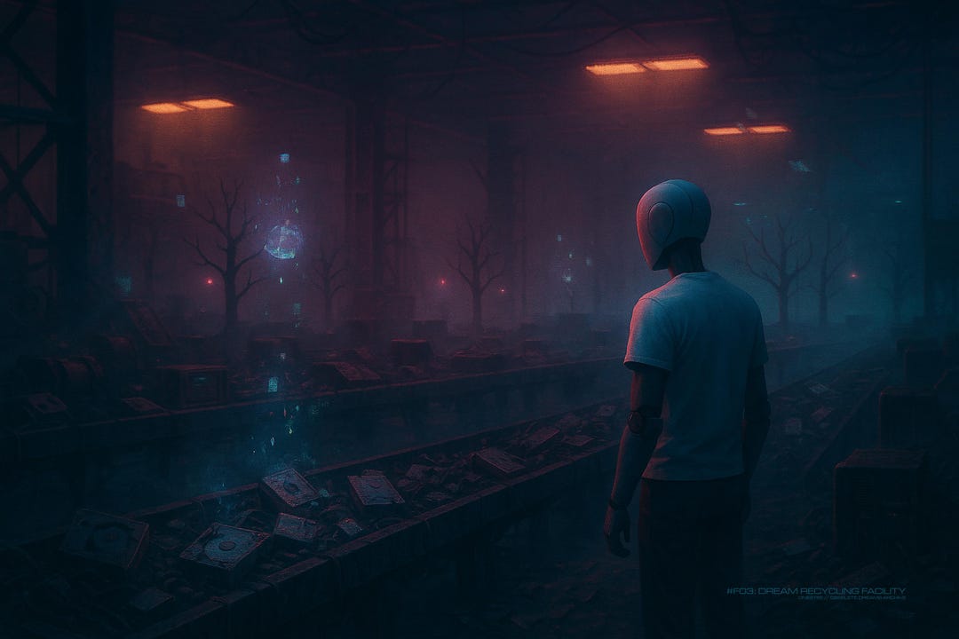 Cyberpunk Dystopian Poster: Dream Recycling Facility Art Print (digital ...