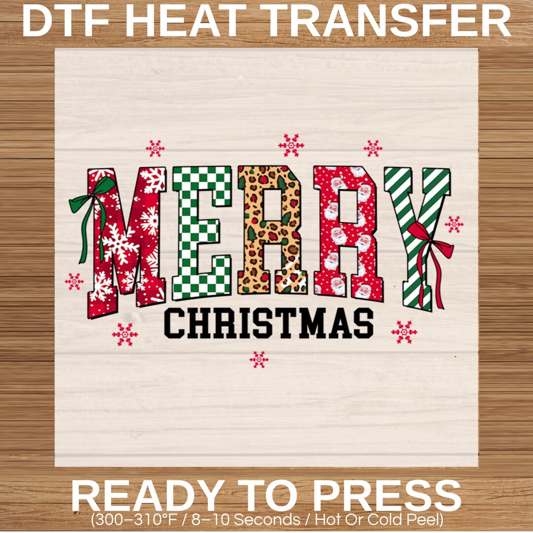 Merry Christmas DTF Heat Transfer: Leopard Print Xmas Tree, Ready to ...