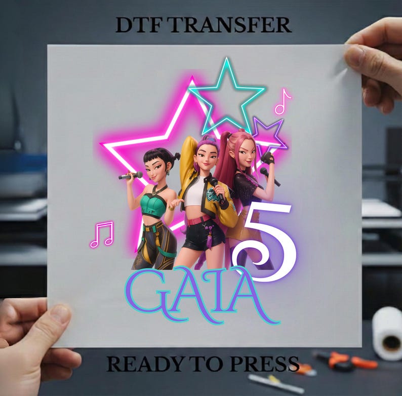 Personalized Huntrix Kpop Kids Birthday DTF Transfer: Custom Name Demon ...