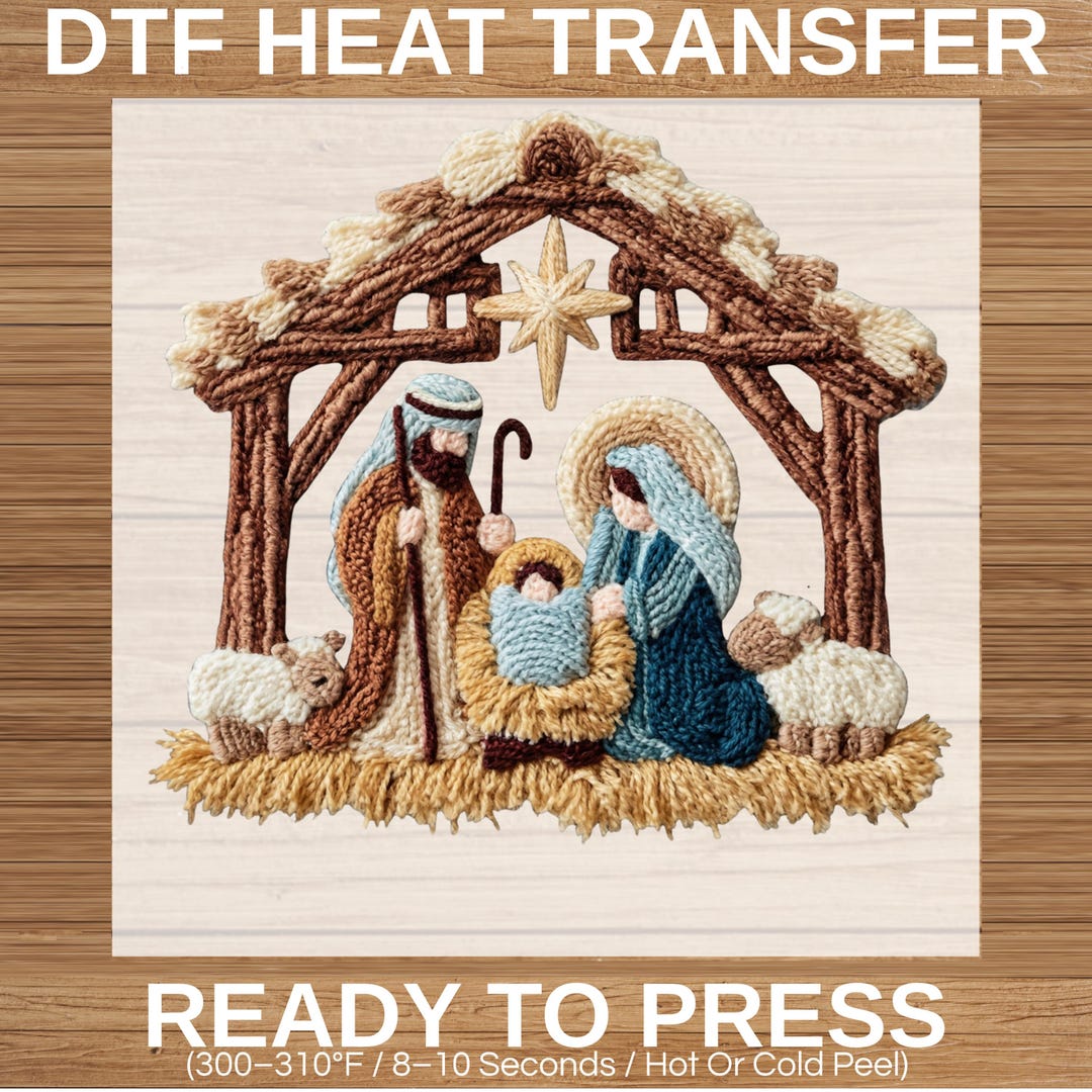 Jesus Nativity Scene DTF Heat Transfer, Christian Christmas - Etsy
