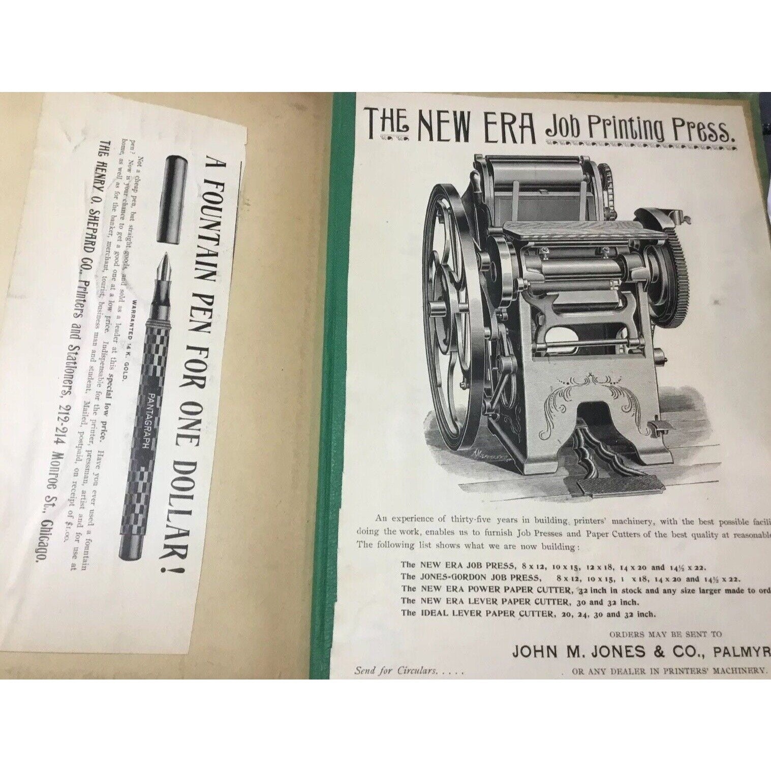 Vintage Scrapbook Railroad Travel Clothing Printing Press Machine Ink ...