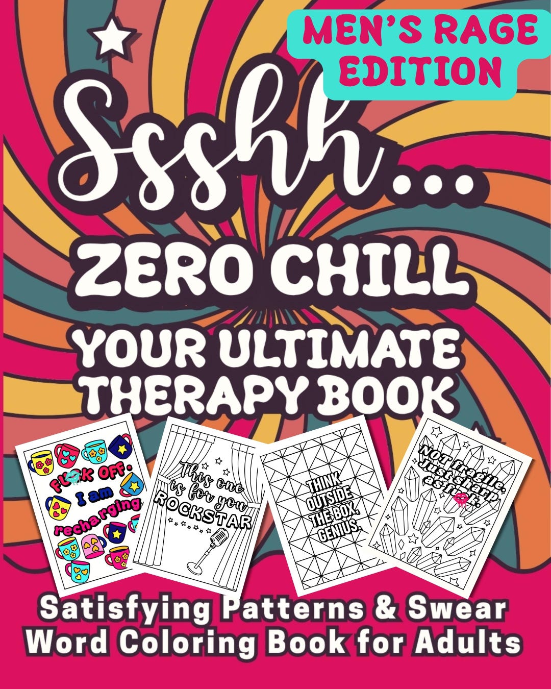 Men’s Rage Coloring Pages | Funny Swear Word Stress Relief Book ...