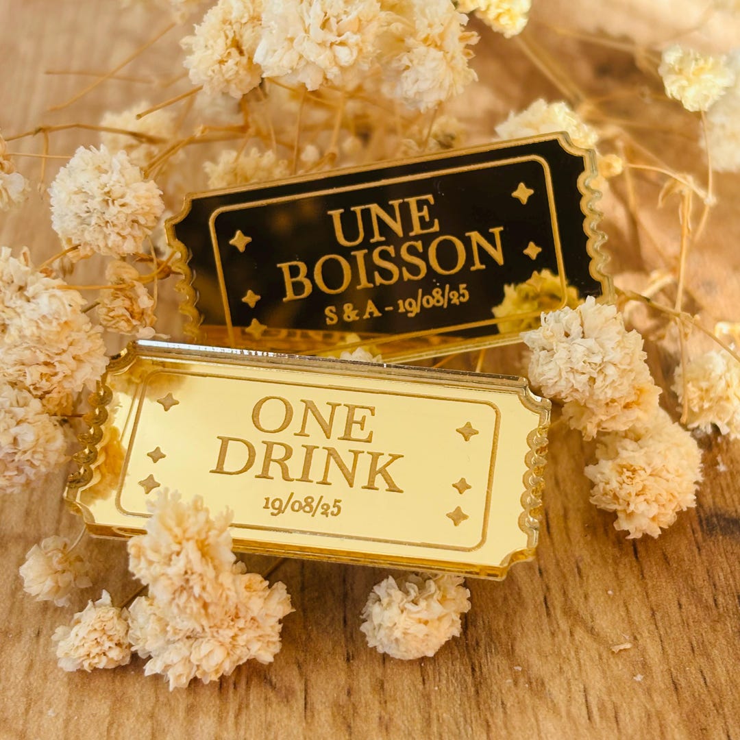 Personalized Wedding or Party Drink Token With Couple Initials and Date ...
