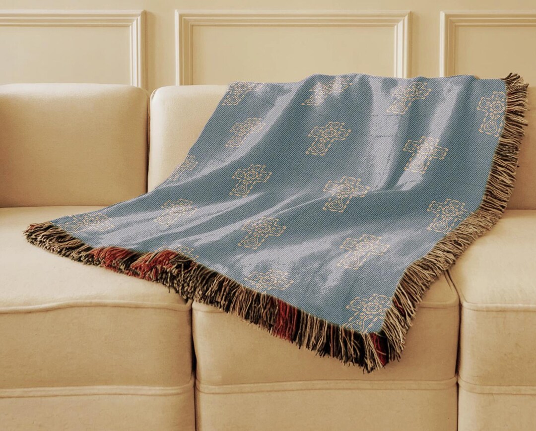 Bohemian Cross Throw Woven Blanket | Southwestern Pattern - Etsy