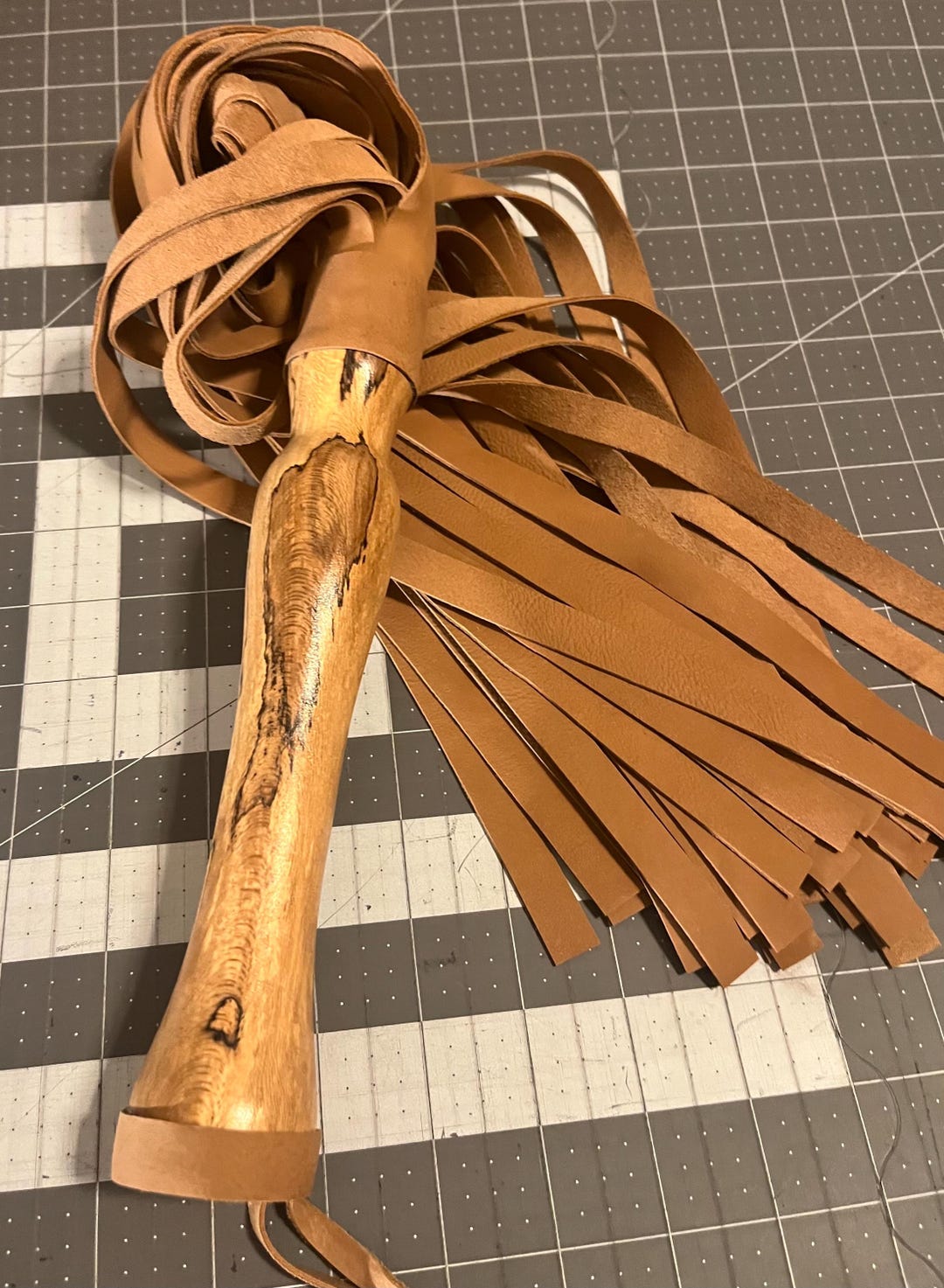 Sandstorm – Spalted Sycamore Handle Flogger With Soft Calfskin Falls - Etsy