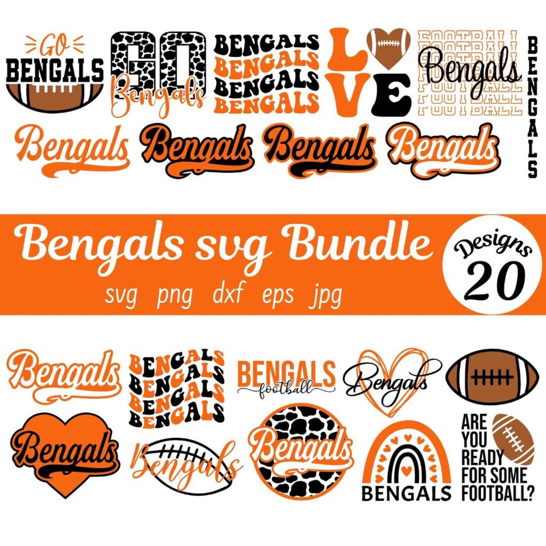 Bengals Football SVG Bundle: Mascot, Cheer, Team Shirt (digital ...