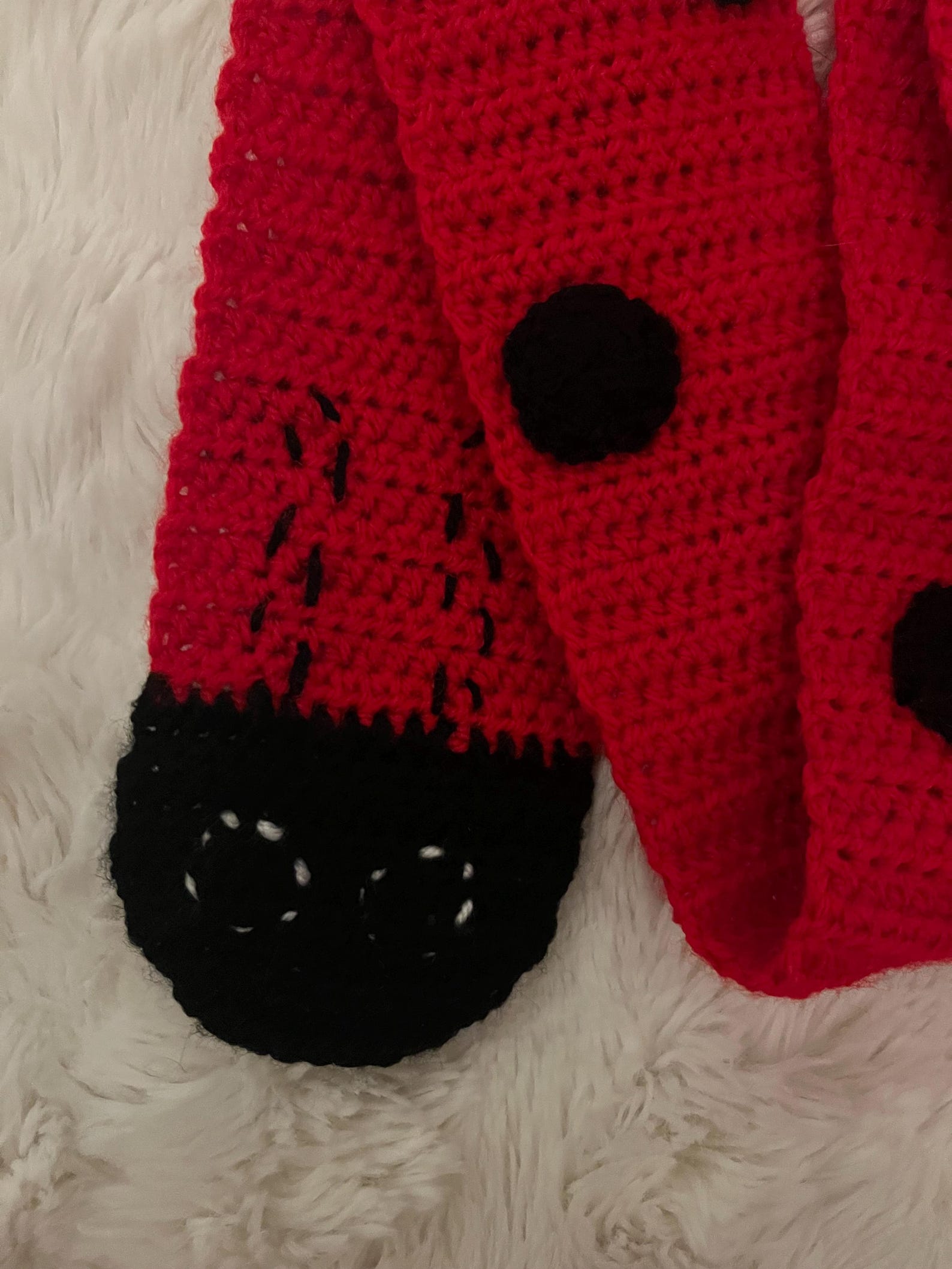 Ladybug/ladybird Crochet Scarf ~handmade~ - Etsy UK