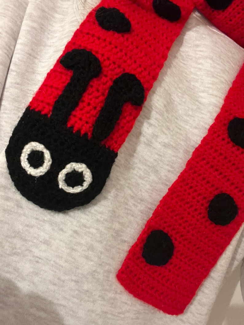 Ladybug/ladybird Crochet Scarf ~handmade~ - Etsy UK