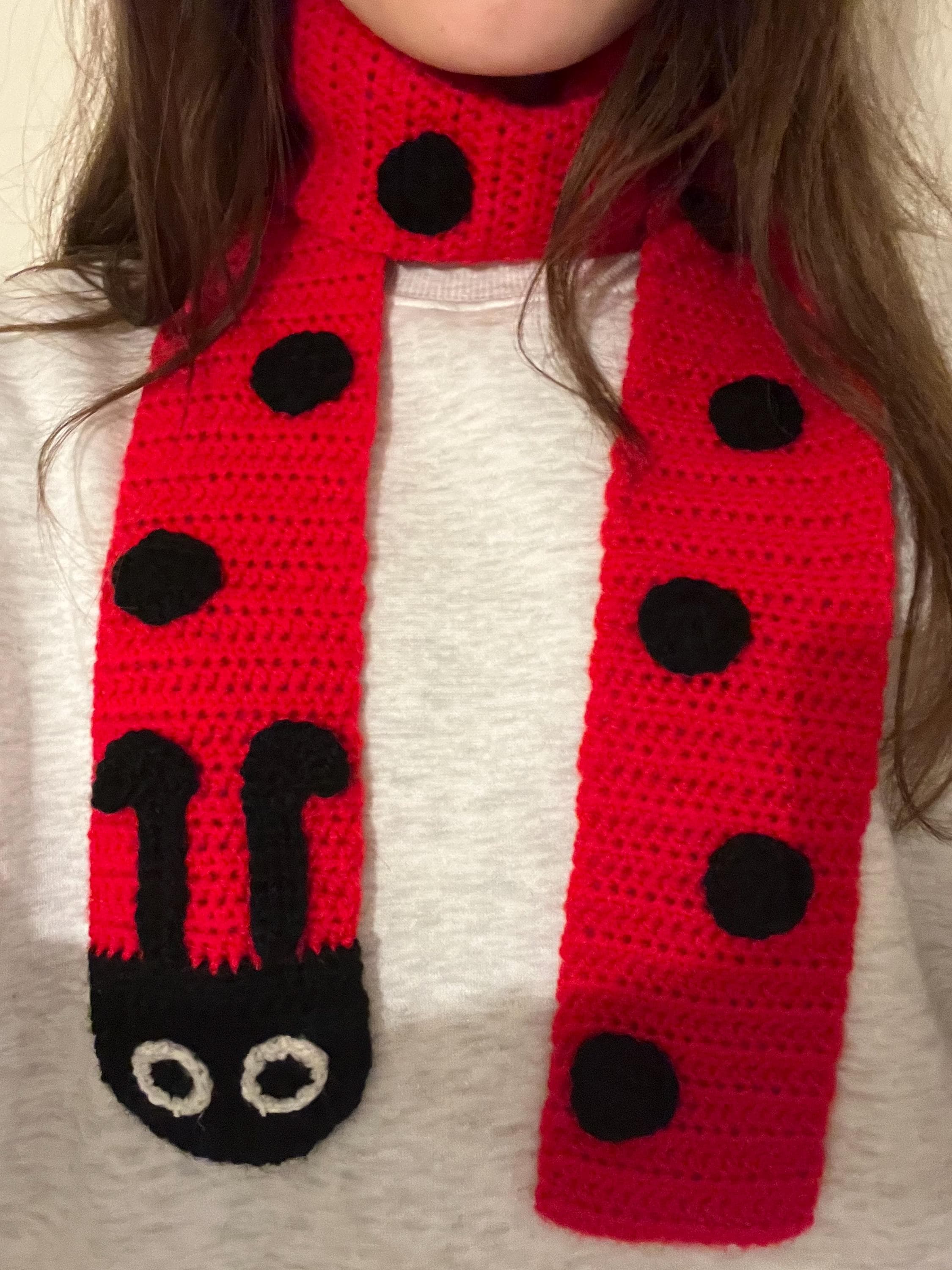 Ladybug/ladybird Crochet Scarf ~handmade~ - Etsy UK