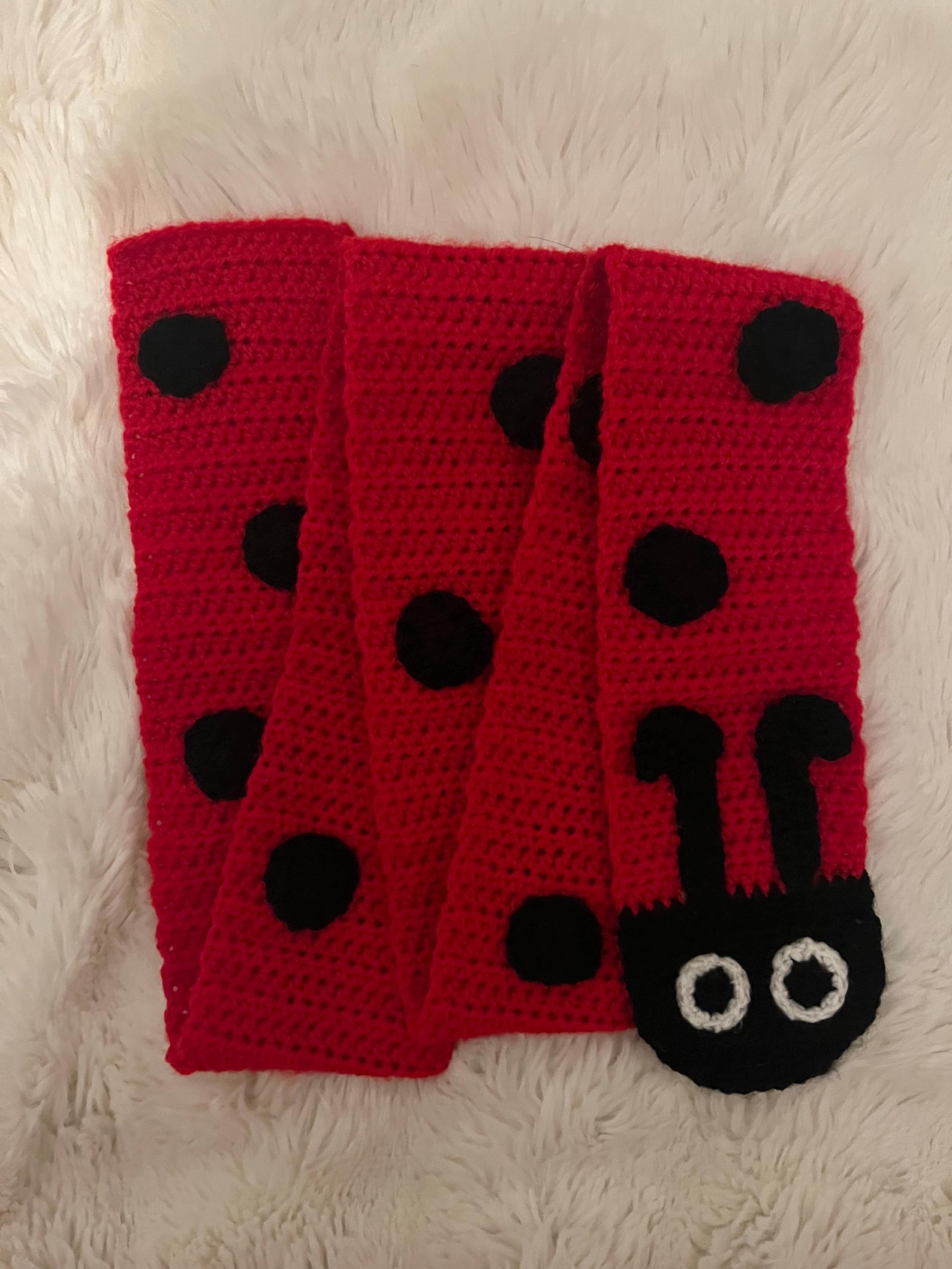 Ladybug/ladybird Crochet Scarf ~handmade~ - Etsy UK