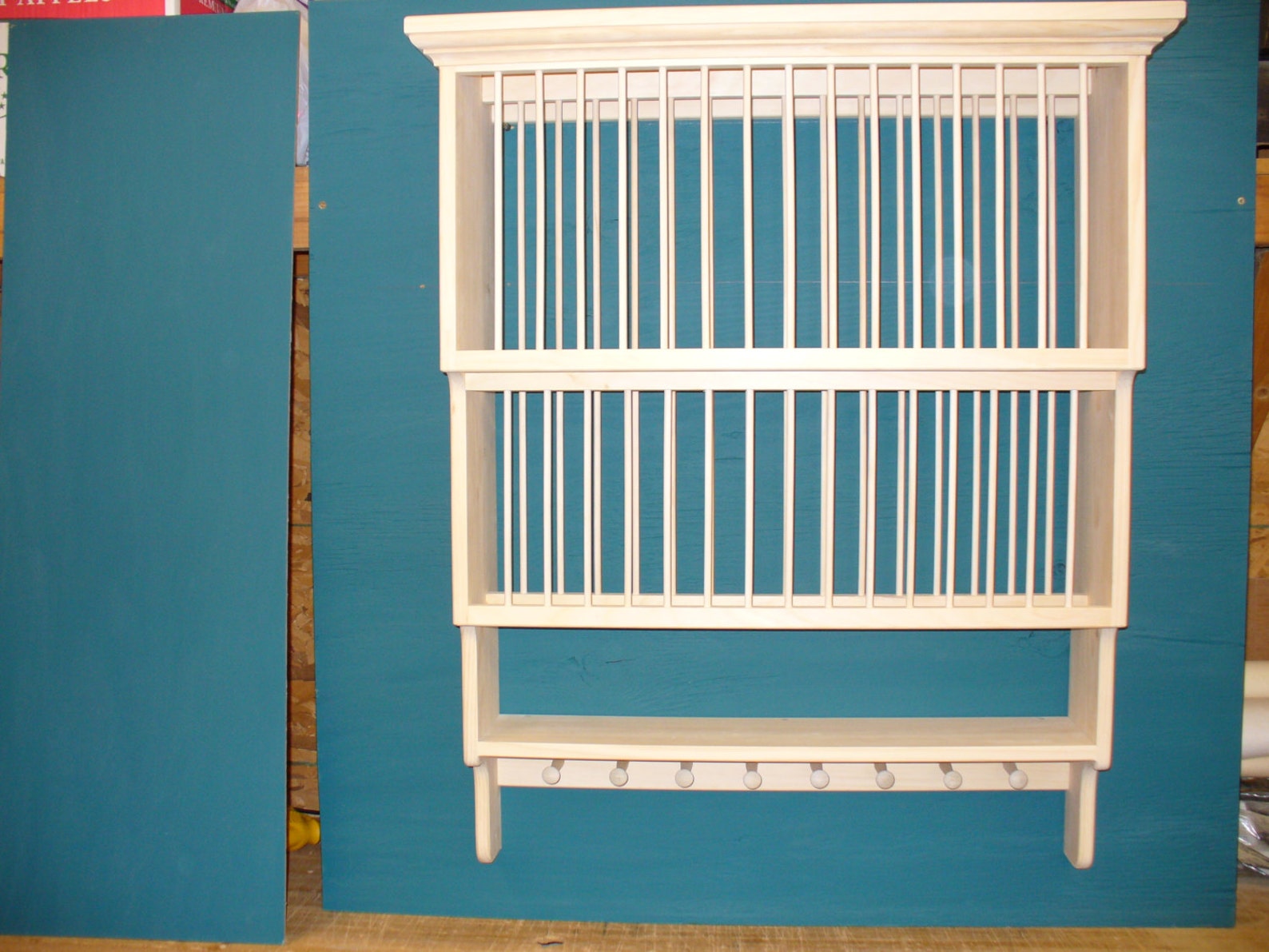 3 Tier SHAKER PEG Crown Moulding Wood Cup Plate Dish Rack | Etsy