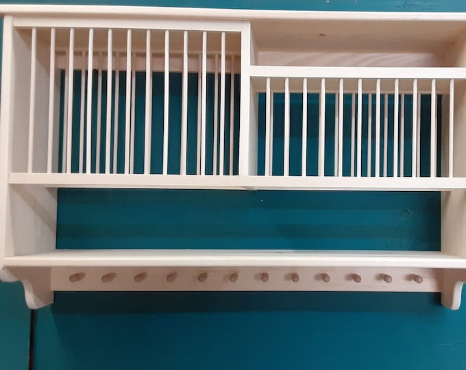 Shaker Peg Kitchen Window Plate Rack Shelf Wood Dish Cabinet for Plates ...