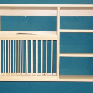 Triple Shelf Wood Plate Dish Rack Glasses Spices Organizer Kitchen ...