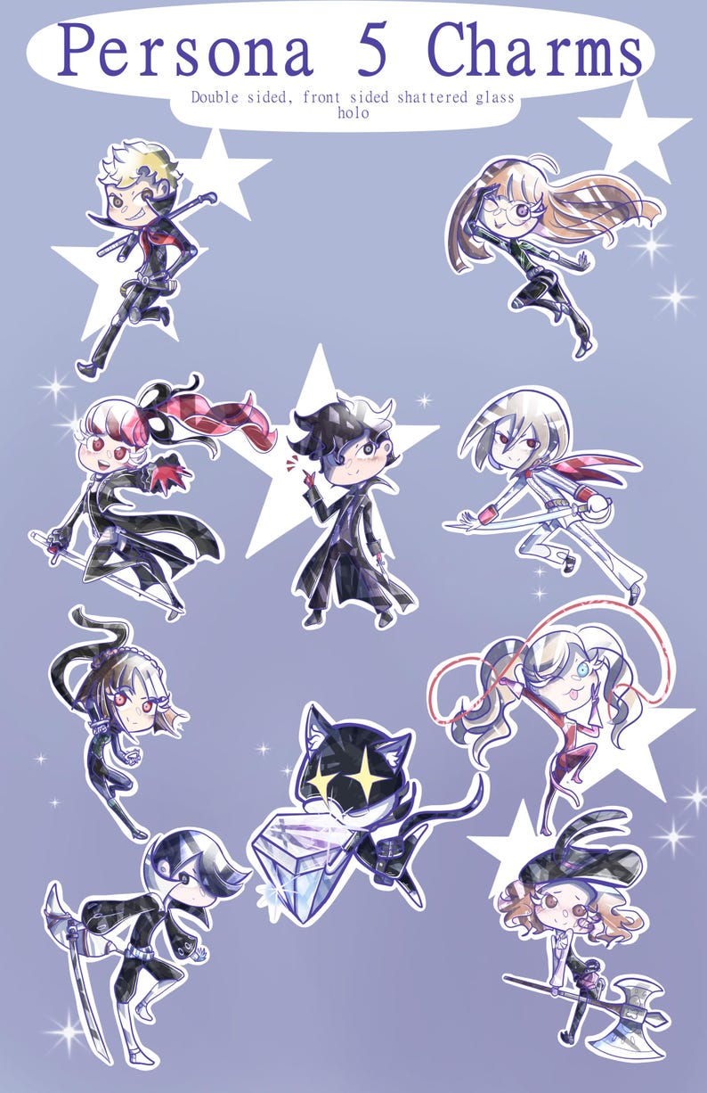 Persona 5 Royal Holographic Acrylic Charms - Etsy