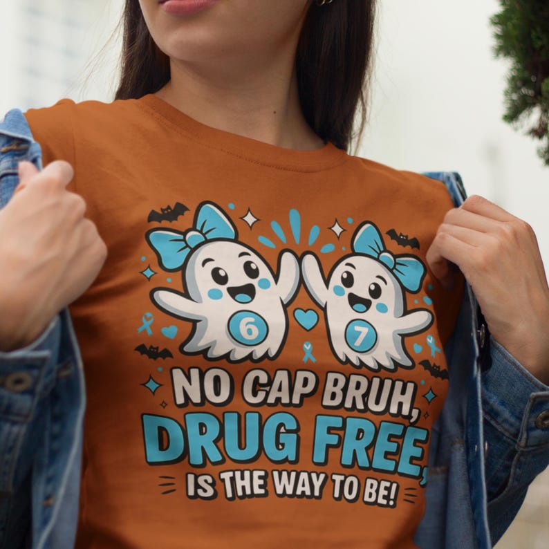 No Cap Bruh Drug Free Ghost Design, Anti-drug Awareness (digital ...