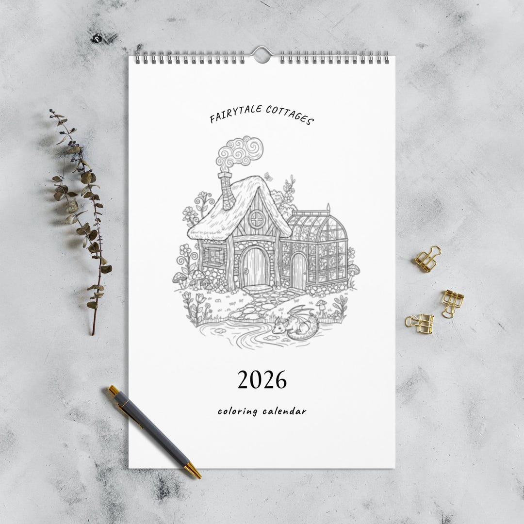 Fairytale Cottages Wall Calendar (2026) - Etsy