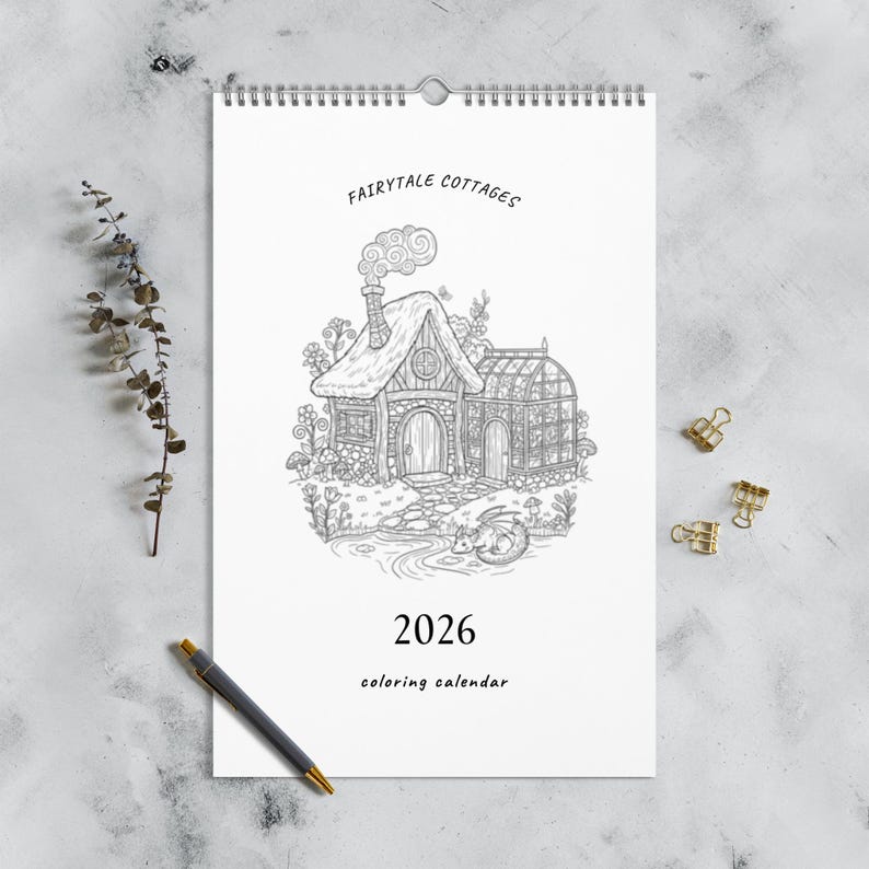 Fairytale Cottages Wall Calendar (2026) - Etsy