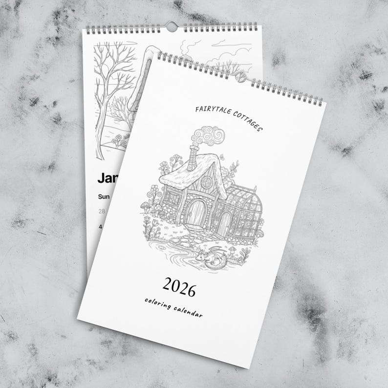 Fairytale Cottages Wall Calendar (2026) - Etsy