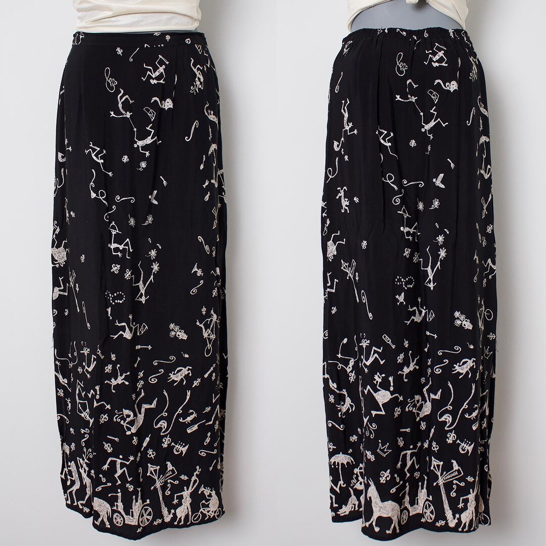 Vintage 90s Nola Jazz Maxi Skirt Size Small Medium - Etsy