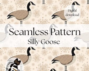 Green Silly Goose Seamless Digital File - Instant Download - Etsy