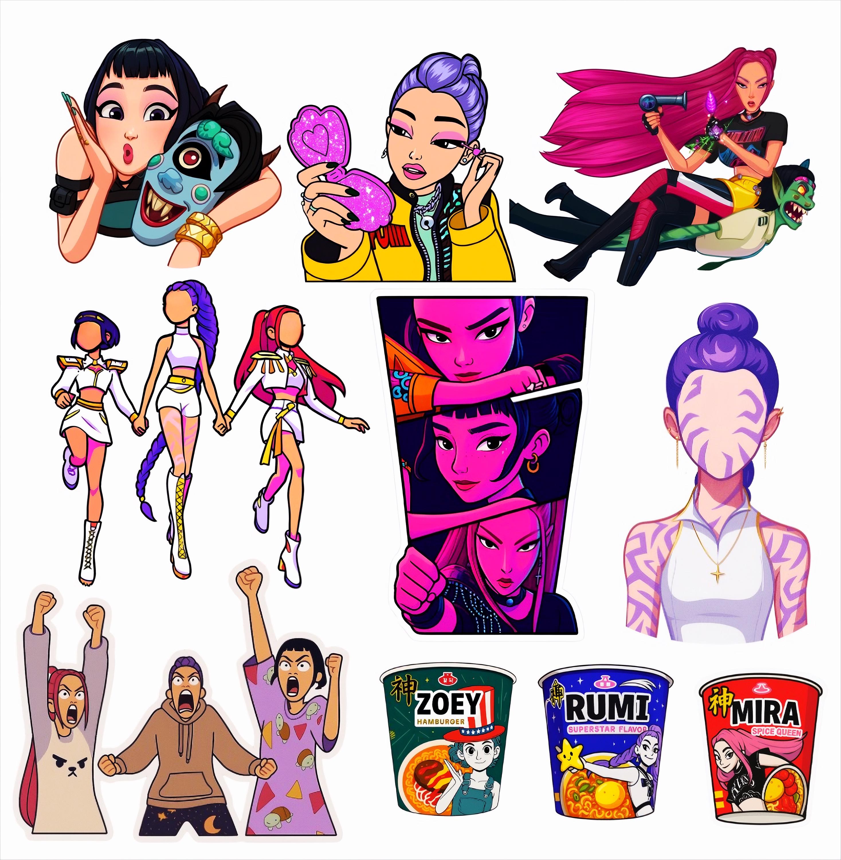 Huntrix - Kpop Demon Hunters Sticker Pack (10 Stickers) - Etsy