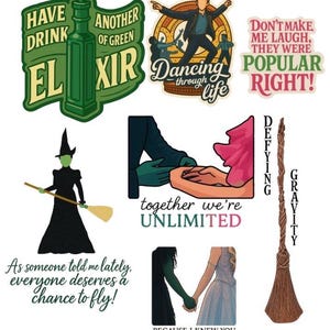 Wicked Movie Inspired Sticker Packs - Etsy